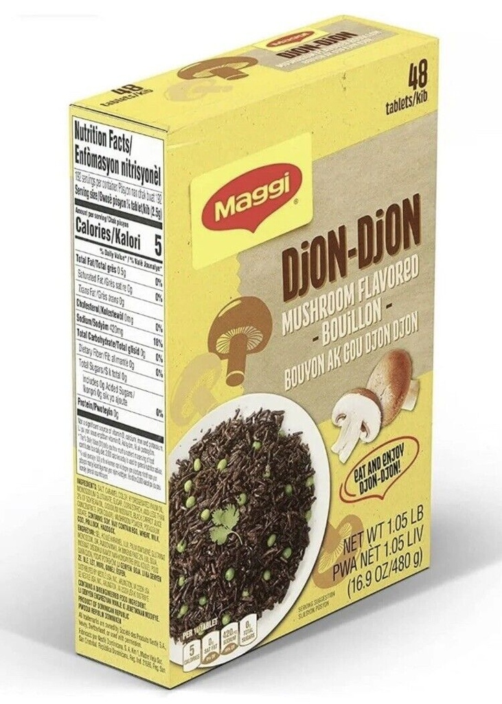 Maggi Djon-Djon Mushroom Flavored Bouillon Cubes, 48 Tablets Exp Oct ...